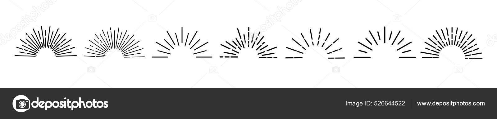 Sun Rays Hand Drawn Linear Drawing Stock Vector By ©4zeva 526644522