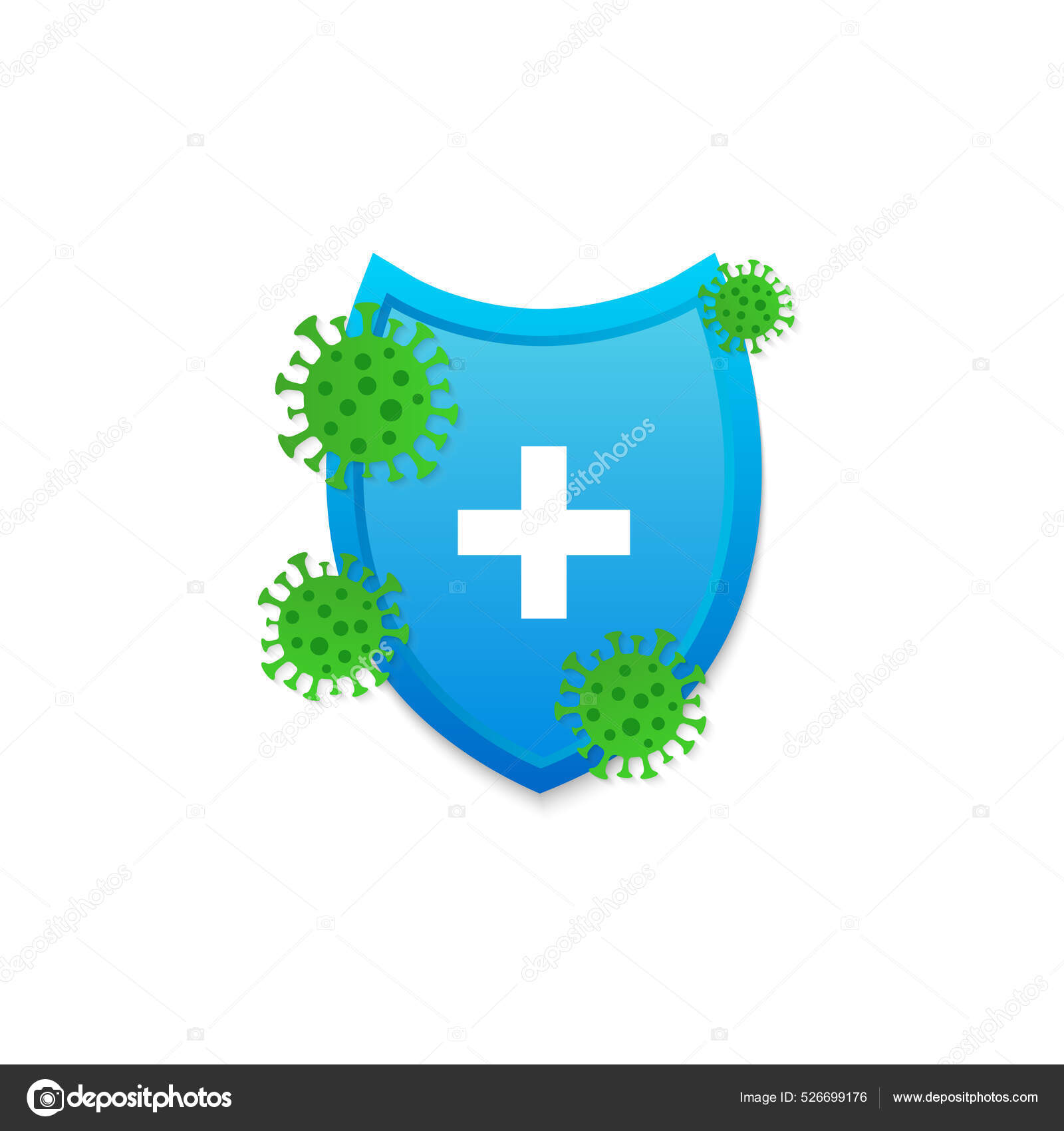 Hygienic Shield Protecting Virus Bacteria Vector Illustration Stock ...