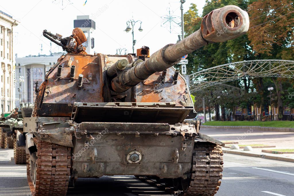 Destroyed russian equipment is now scrap metal. During the battle ...