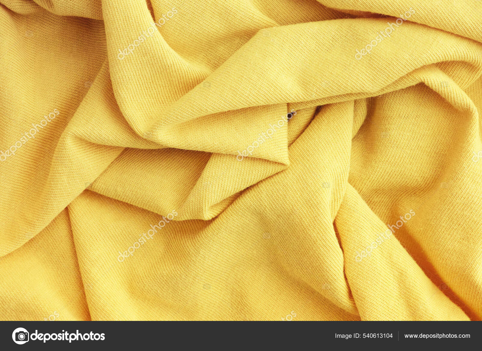 Light Yellow Crumpled Fabric Texture Background Close Stock Photo by ...