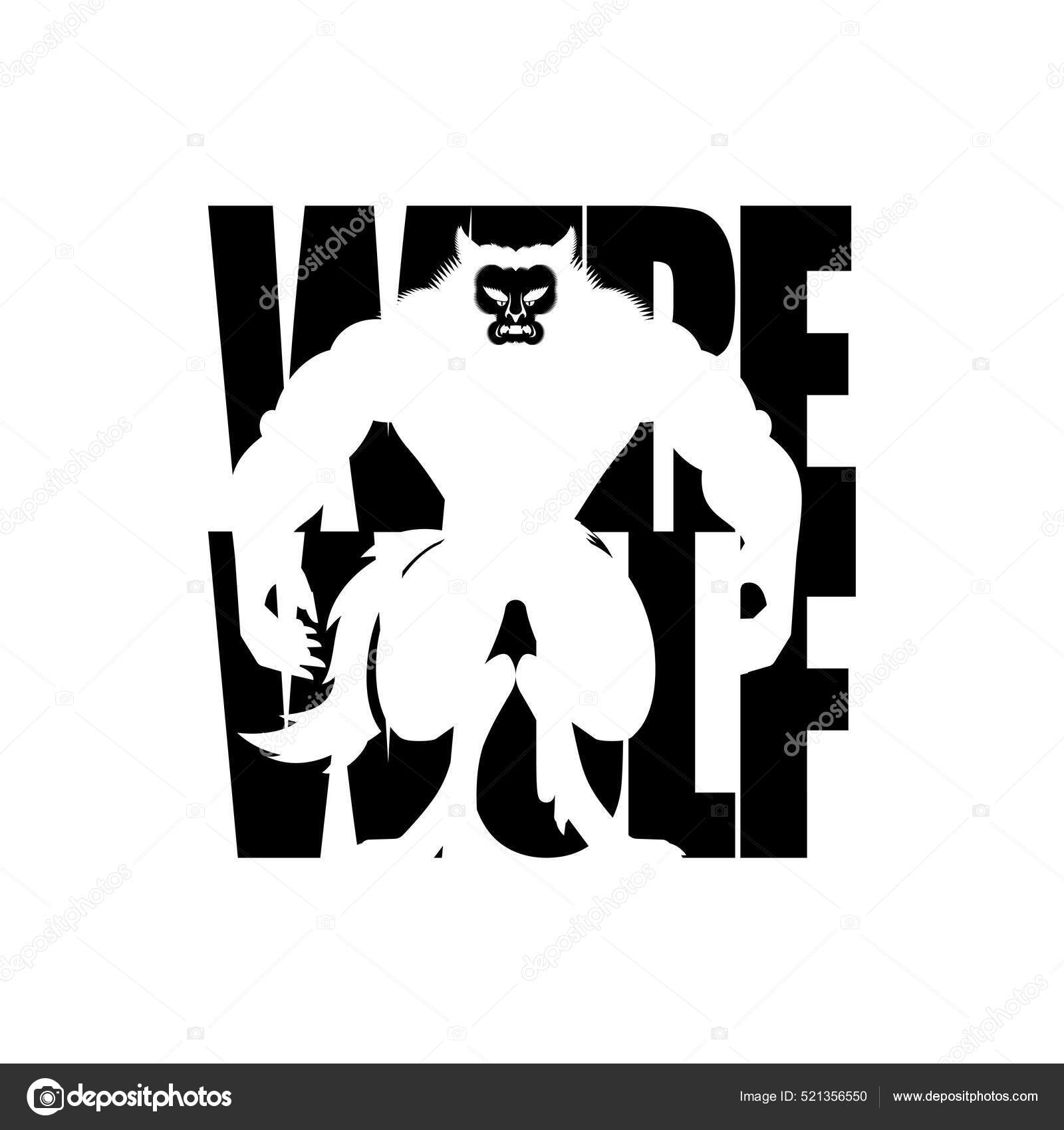 Werewolf Lettering Silhouette Text Werwolf Typography Wolfman Letters ...