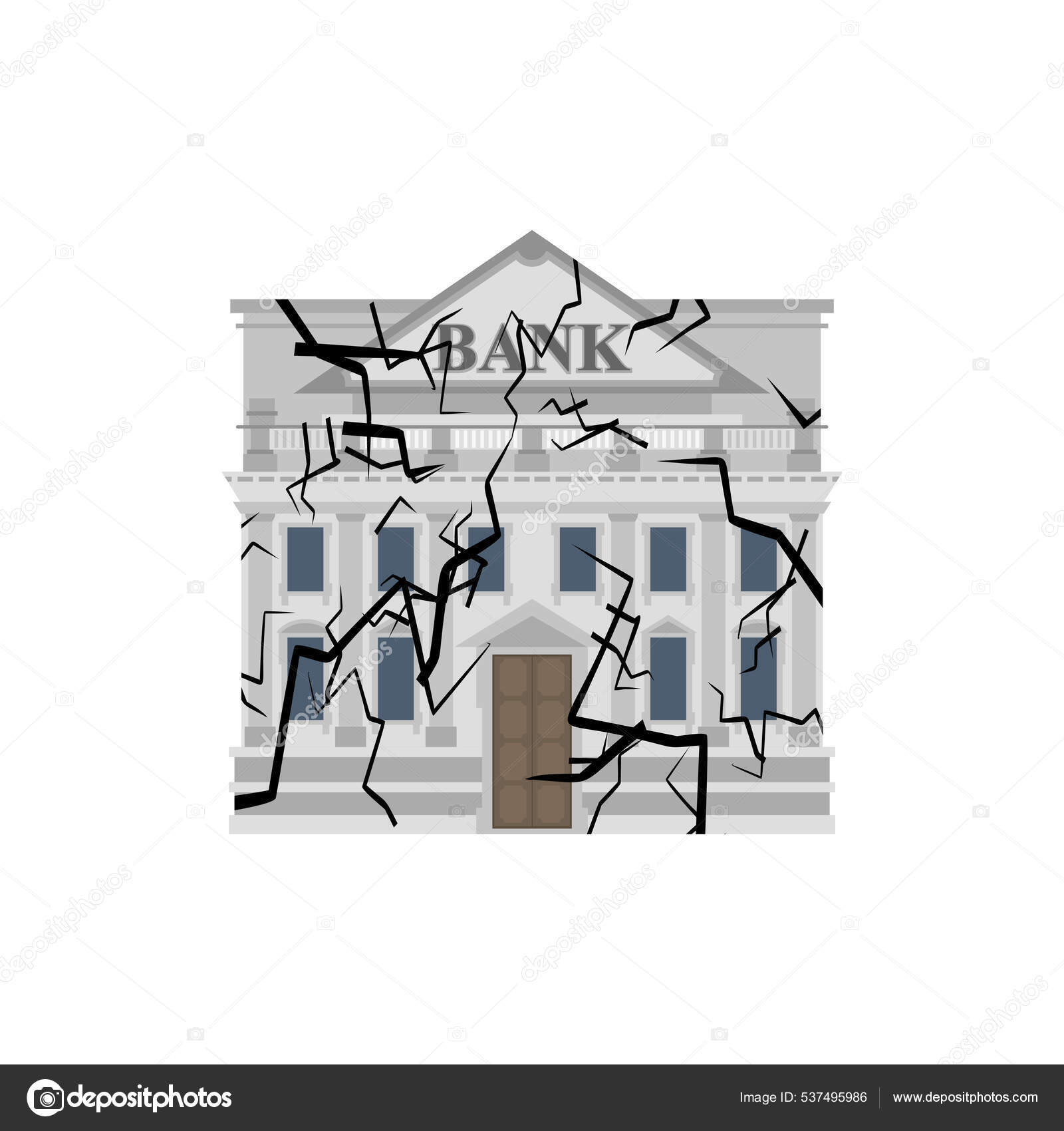 Broken Bank Concept Bank Bankruptcy Bank Collapse Crisis Problem ...