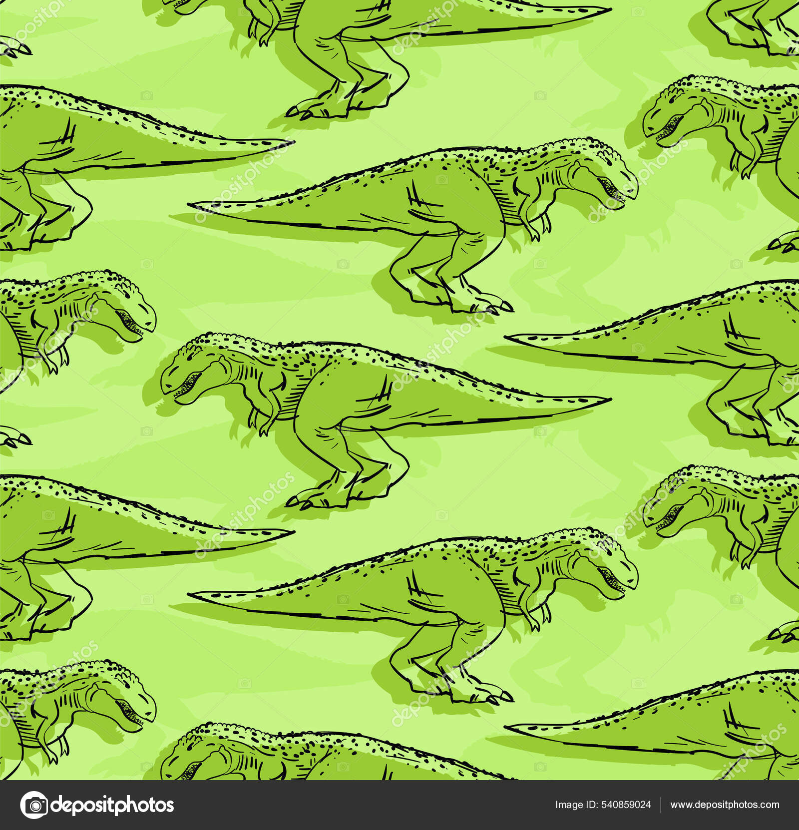 Tyrannosaurus Pattern Seamless Dinosaur Rex Hand Drawing Background ...