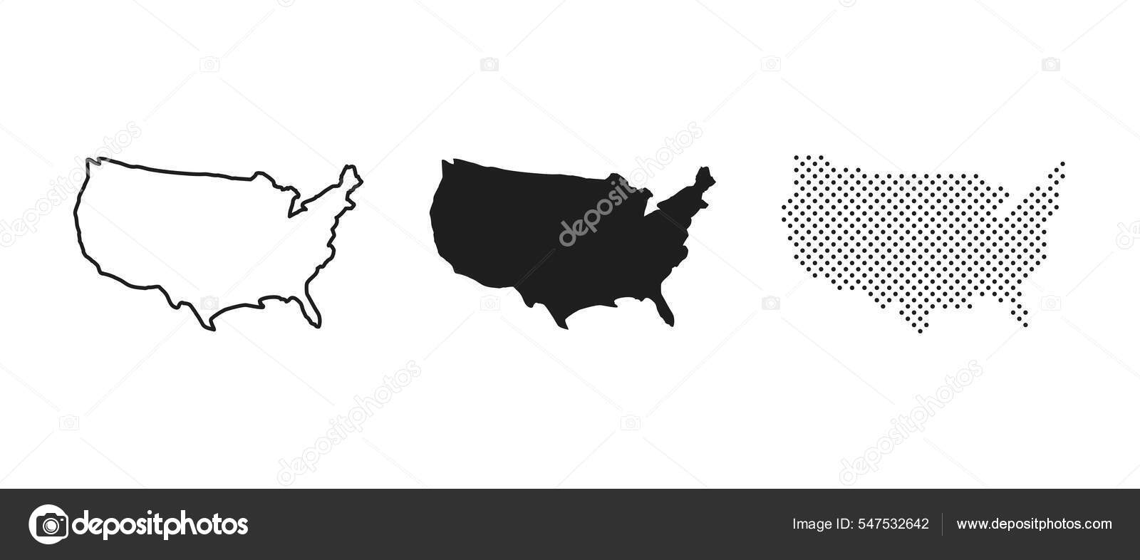 Usa Map Vector Icons United States America Map Flat Lines Stock Vector ...