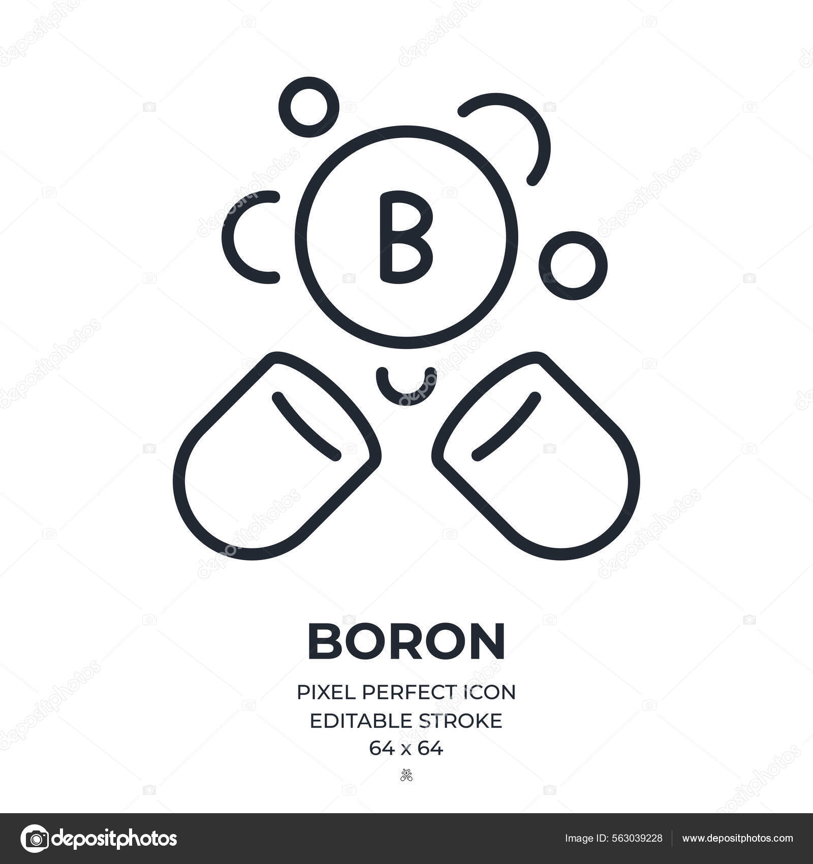 Boron Food Supplement Editable Stroke Outline Icon Isolated White Background Stock Vector by ...