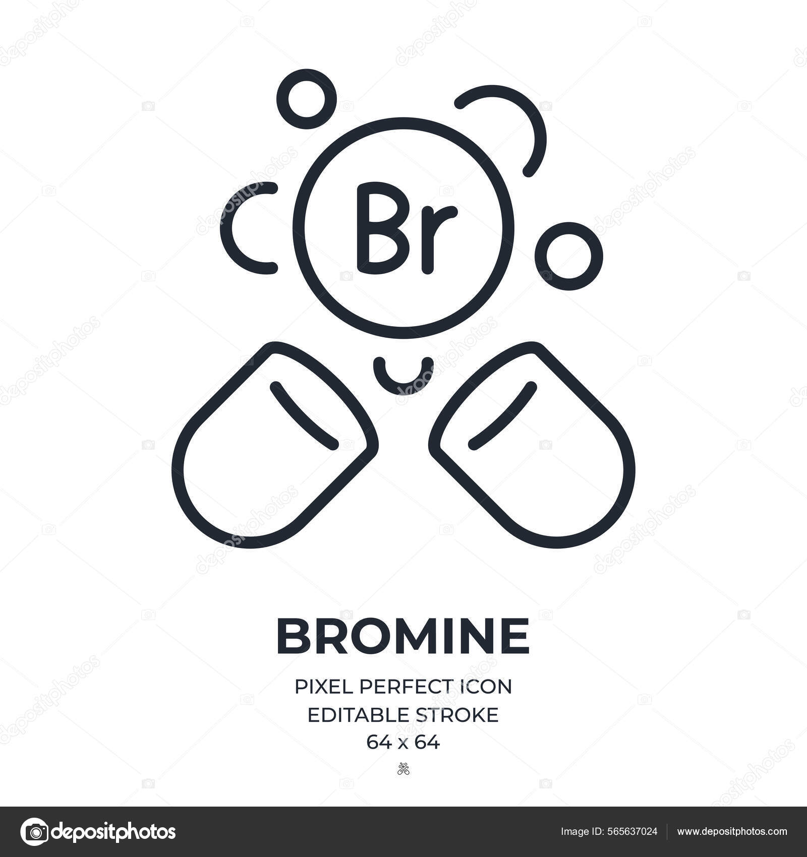 Bromine Food Supplement Editable Stroke Outline Icon Isolated White ...