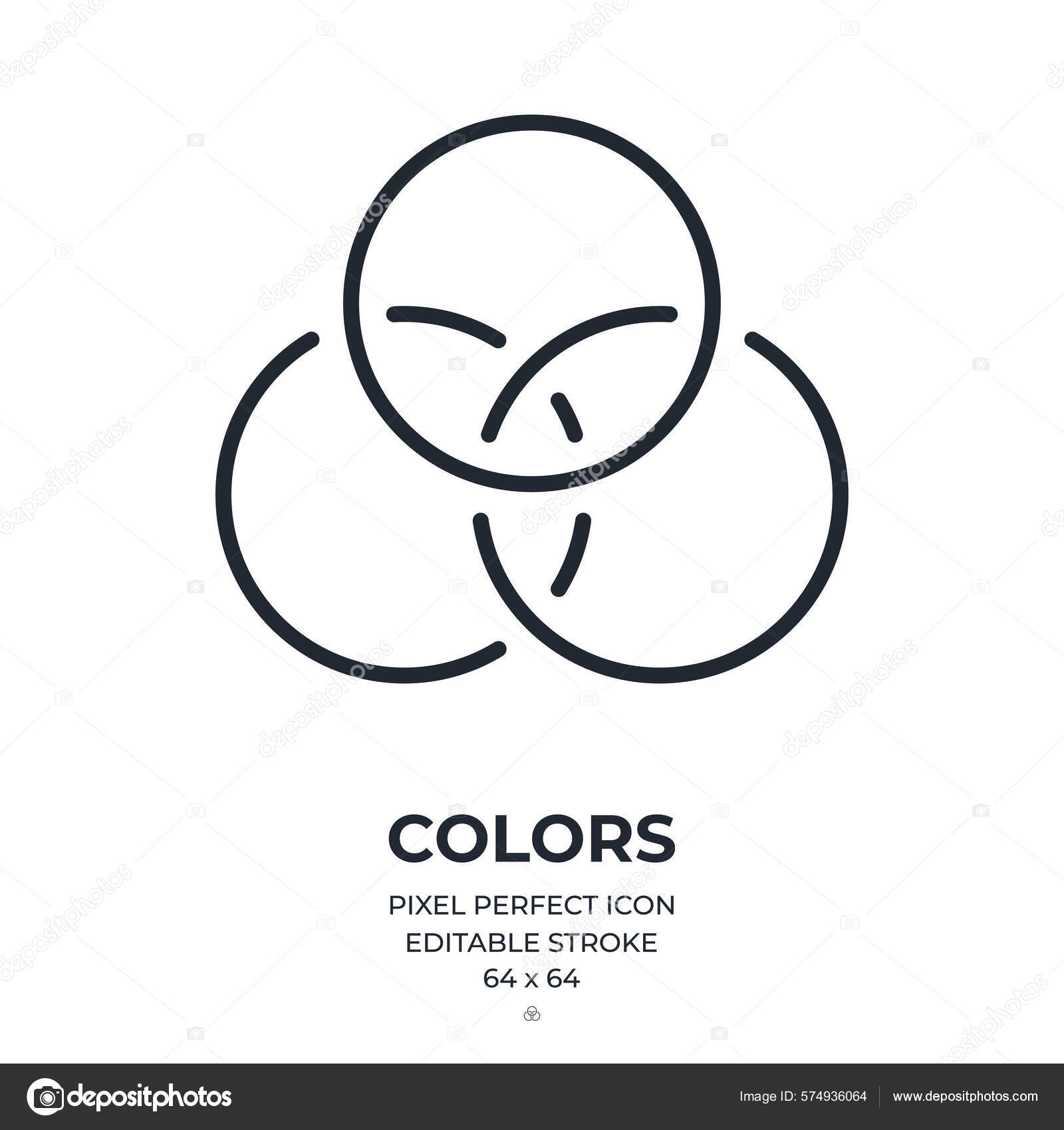 Color Scheme Concept Editable Stroke Outline Icon Isolated White ...