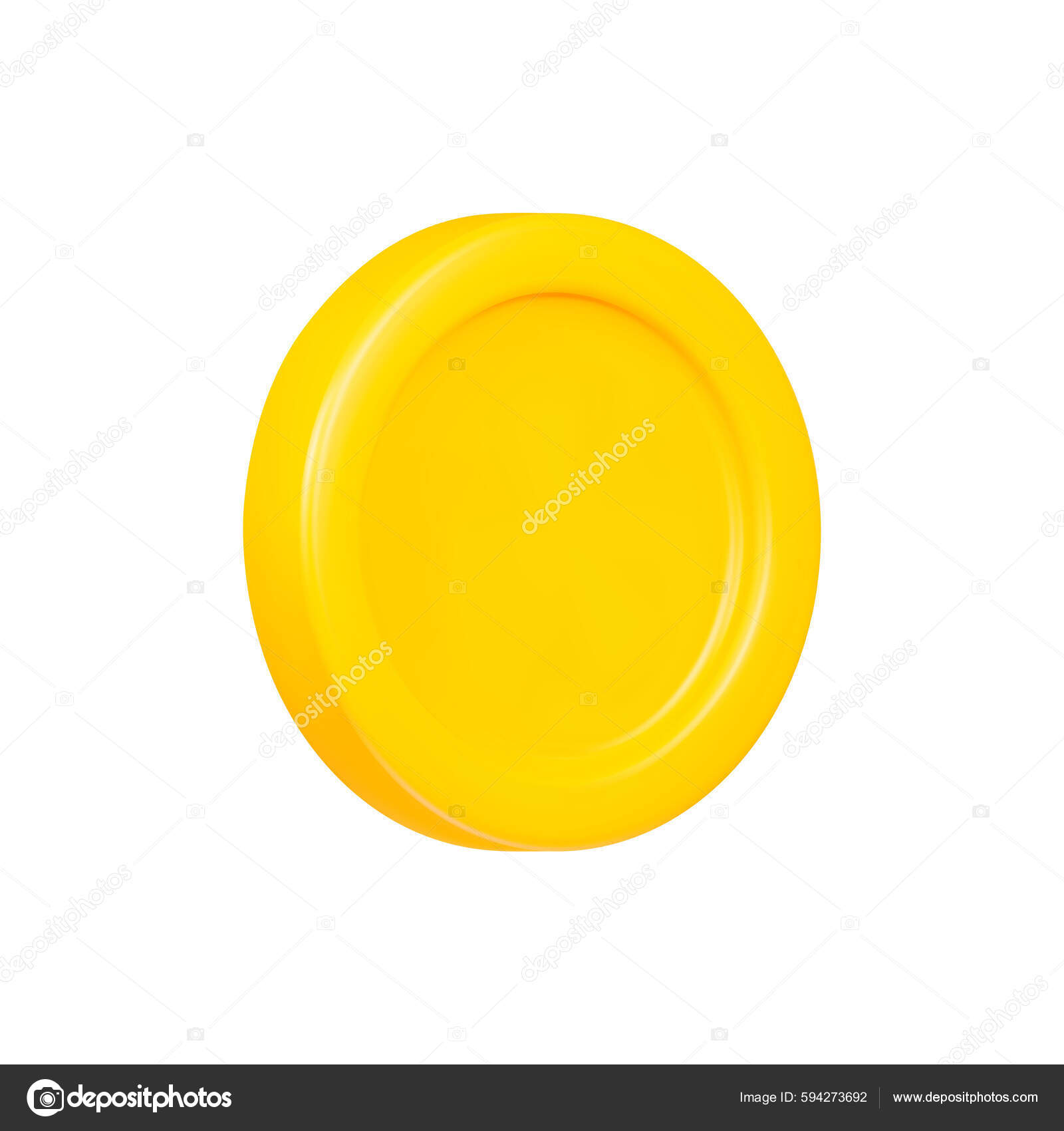 Render Golden Coin Minimal Icon Isolated White Background Vector ...