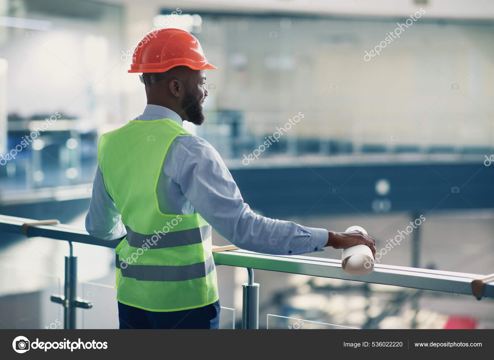 Young back man architect checking construction site — Stock Photo ...
