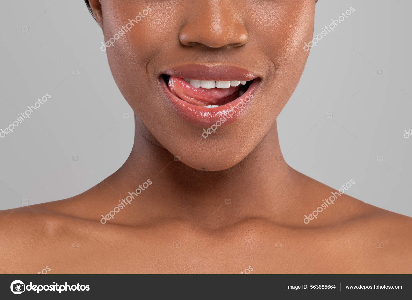 African American Lips Smiling