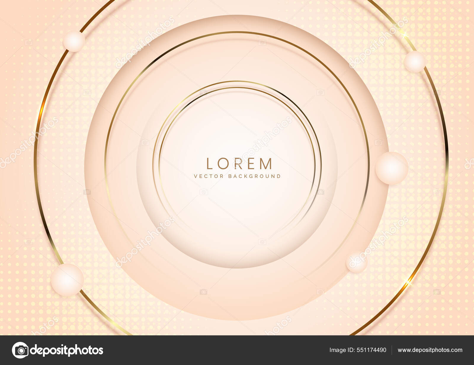Abstract Soft Cream Circle Overlap Golden Lines Light Effect Background ...