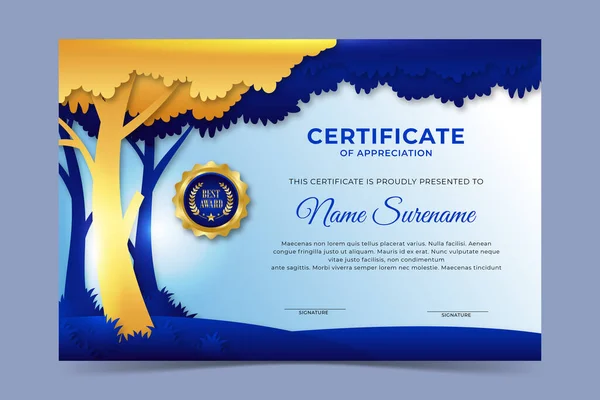 Environmental Certificate Template Abstract Leaves Design Stock Vector ...