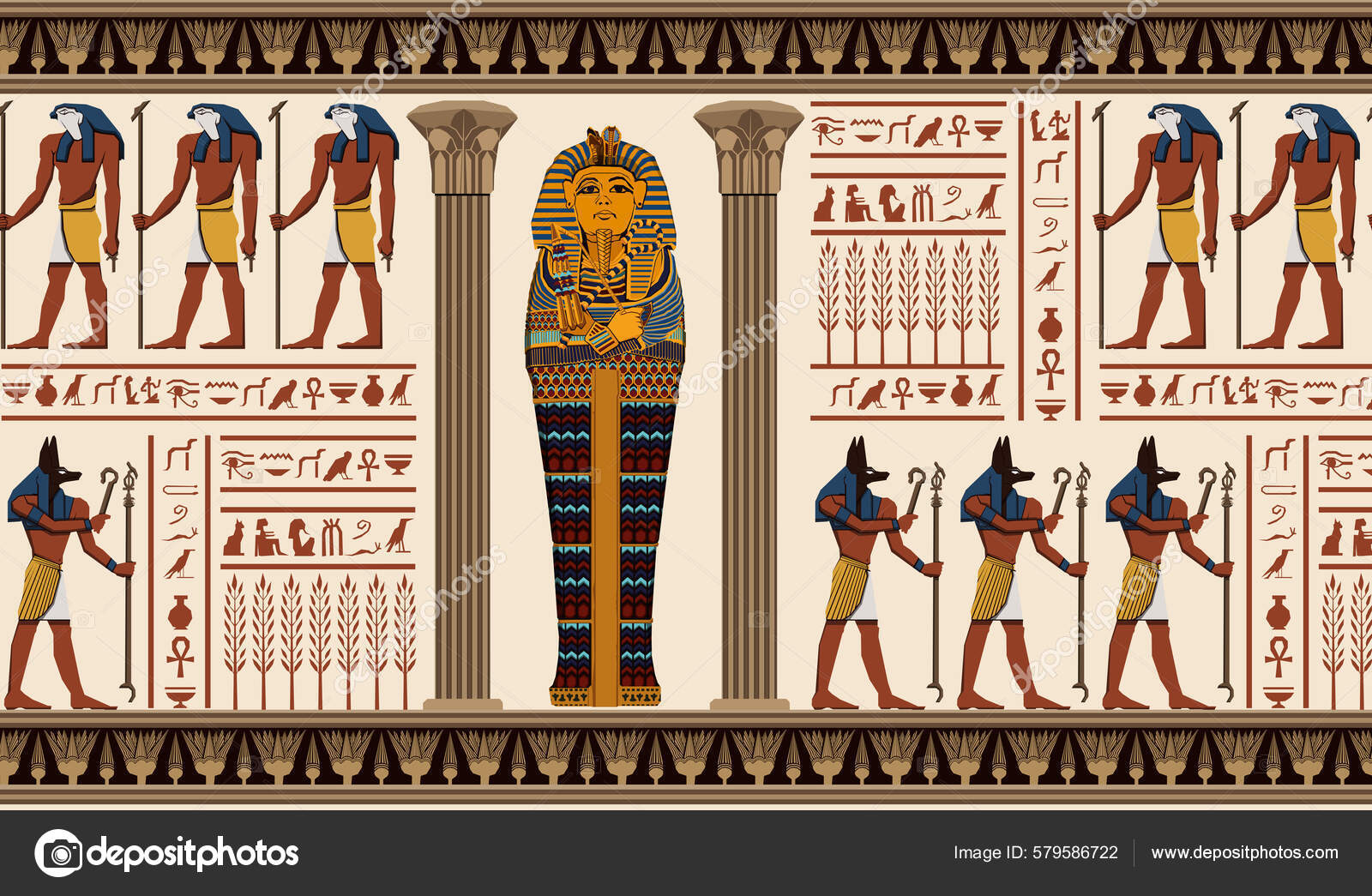 Oude Egypt Achtergrond Egyptische Hiëroglief Symbool Oude Cultuur ...