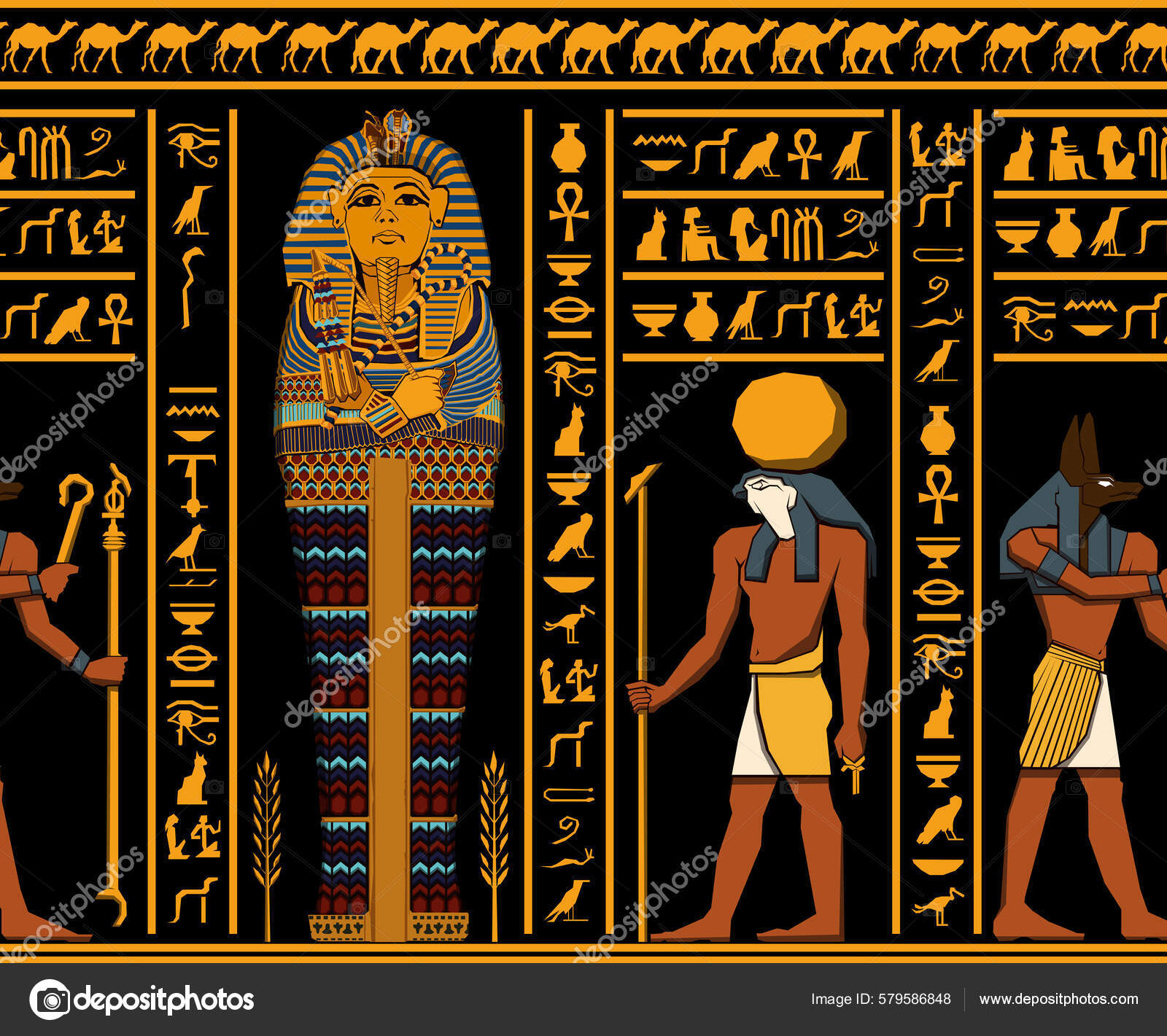 Ancient Egypt Background Egyptian Hieroglyph Symbolancient Culture Sing