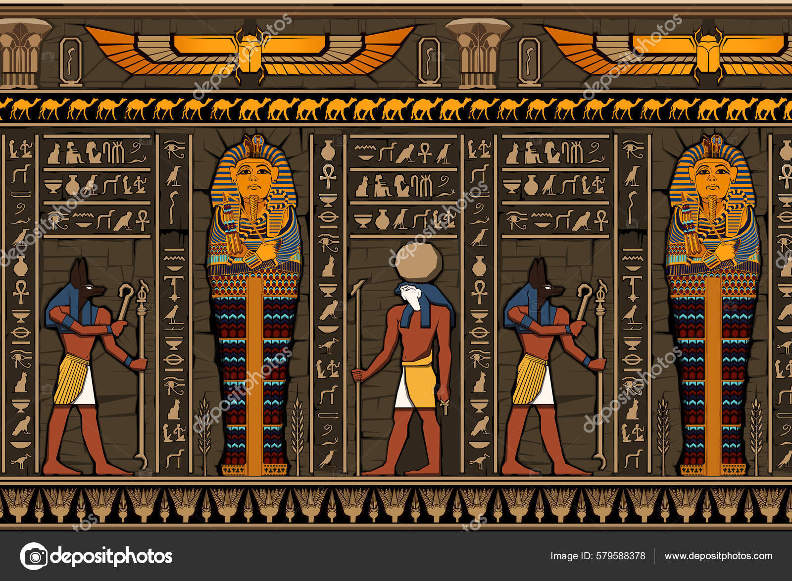Ancient Egypt Background Egyptian Hieroglyph Symbolancient Culture Sing