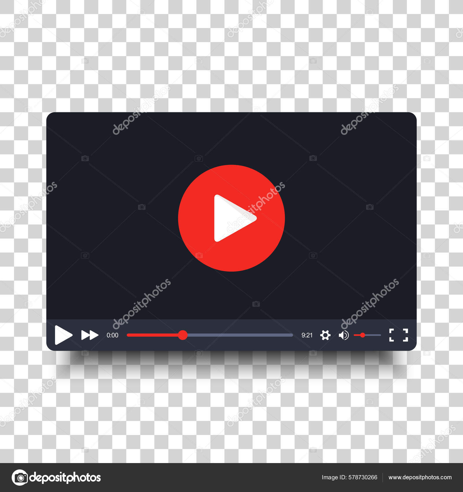 Video Player Frame Video Player Interface Screen Video Player Frame ...