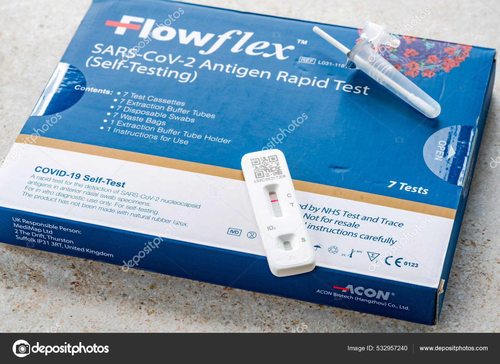 London November 2021 Rapid Lateral Flow Test Device Shows Negative ...