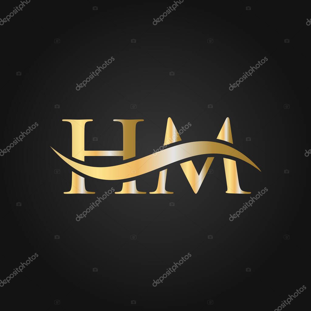 Carta HM Logo Plantilla de diseño. HM, H M Letra Logo Moderno, Plano, Minimalista, Negocio ...