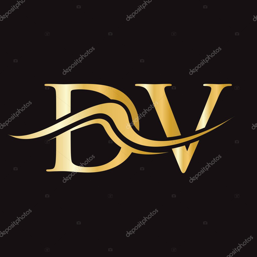 Letra DV Logo Design. Plantilla inicial del logotipo de DV para el ...