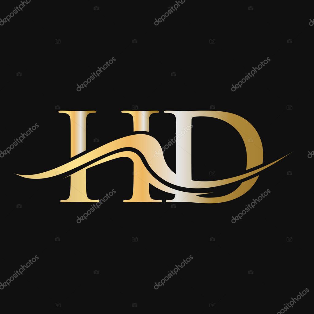 Letra Diseño de Logo HD. Plantilla inicial del logotipo de HD para el ...