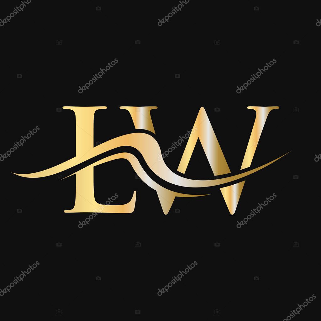 Letra LW Logo Design. Plantilla inicial del logotipo de LW para el ...