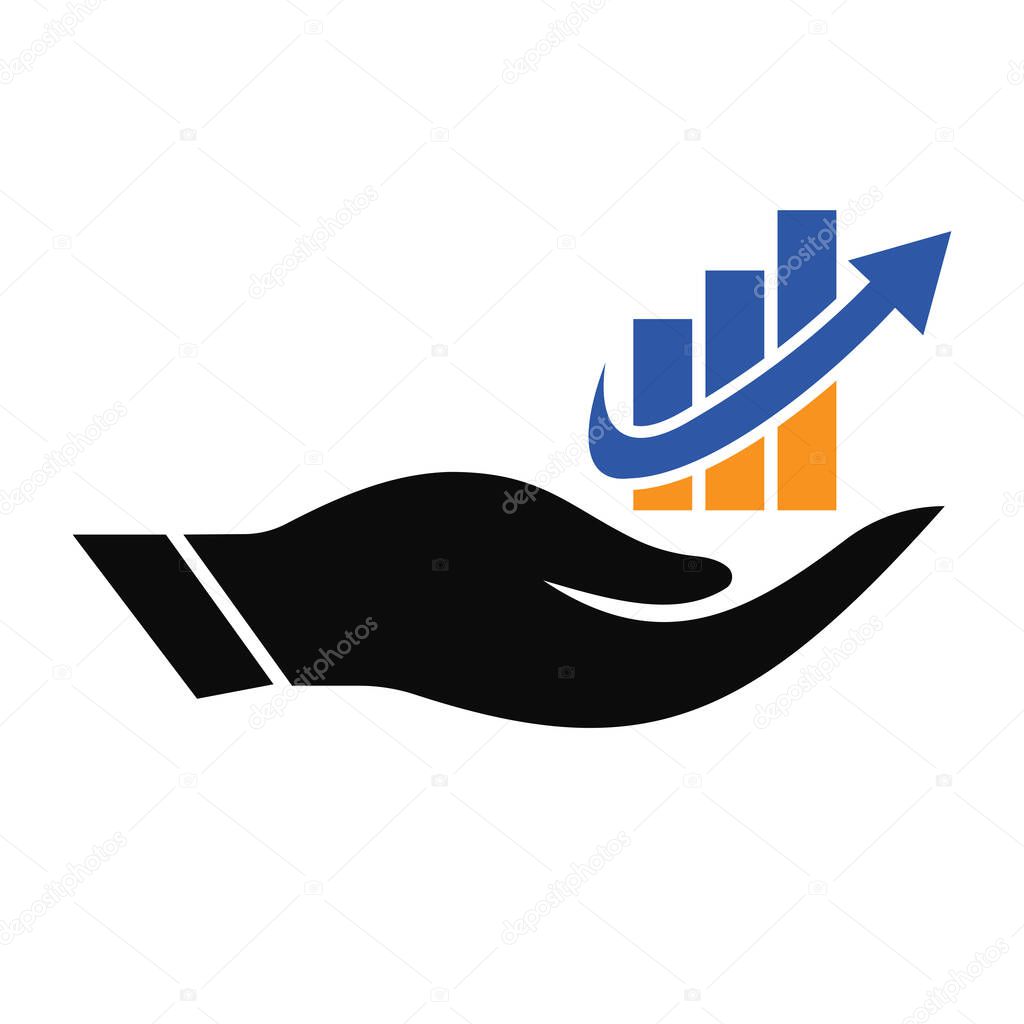 Diseño del logotipo de Hand Financial Growth. Logotipo financiero con ...