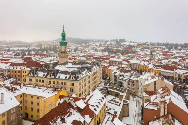 Aerial View Iconic Fire Tower Sopron City Hall Heart City — Stock ...