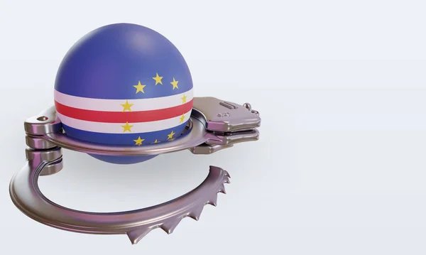 Esposas 3d Bandera de Cabo Verde renderizado vista izquierda 2023