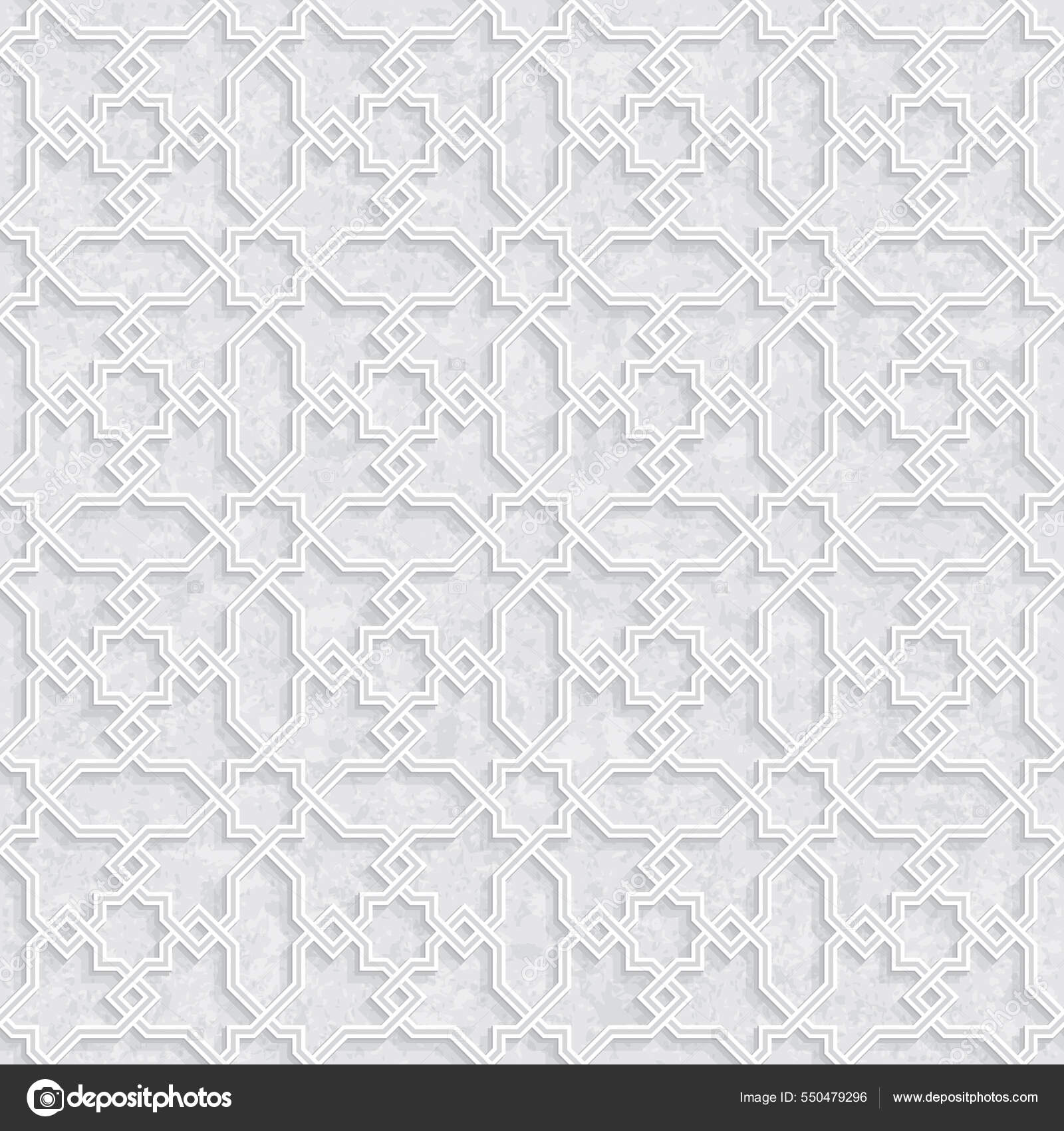 Arabesque Pattern Grunge Light Grey Background Vector Illustration ...