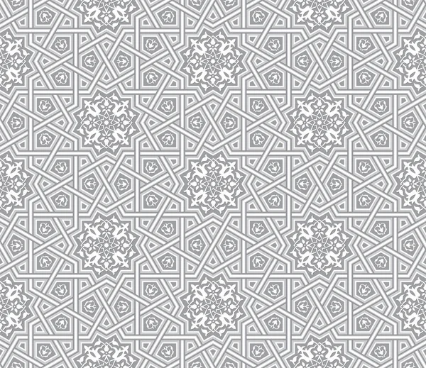 Arabesque Star Pattern, Light Grey Background Stock Vector by ...