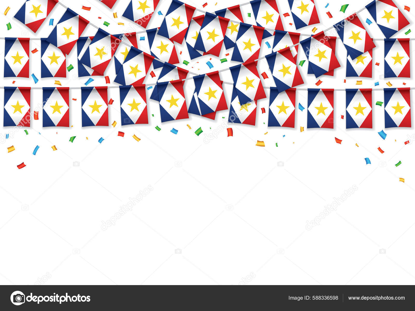 Saba Flags Garland White Background Confetti Hanging Bunting ...