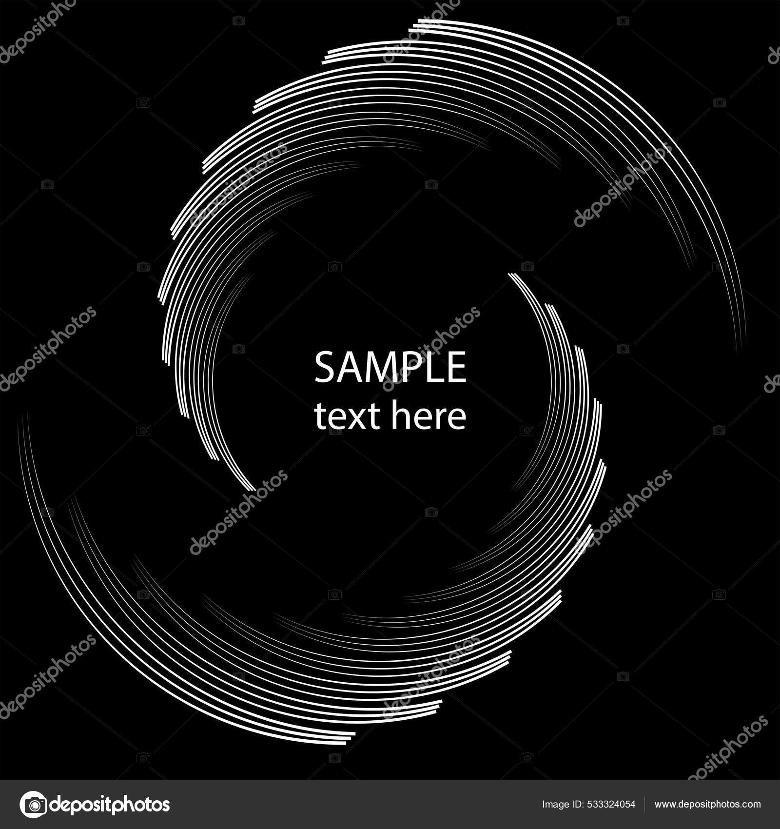 Black White Circular Abstract Illustration Vector Background Stock ...