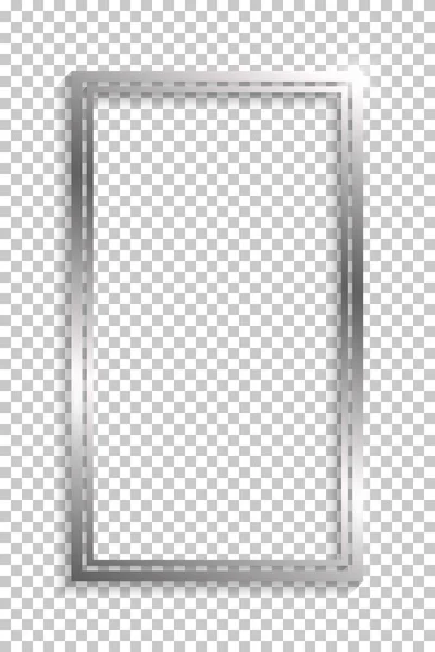 Silver Rectangle Frame Shadows Highlights Isolated Transparent ...
