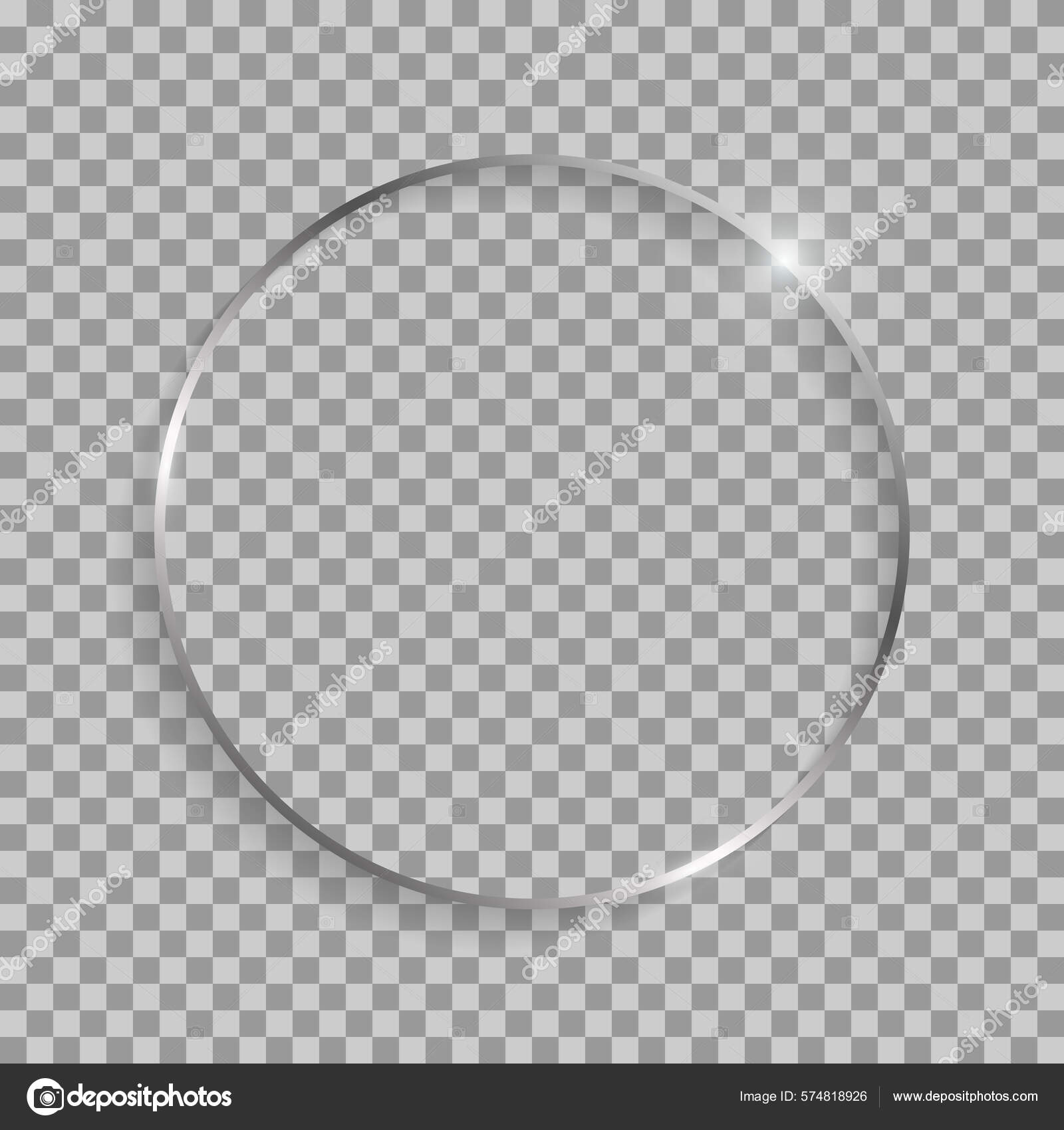 Silver Circle Frame Shadows Highlights Isolated Transparent Background ...