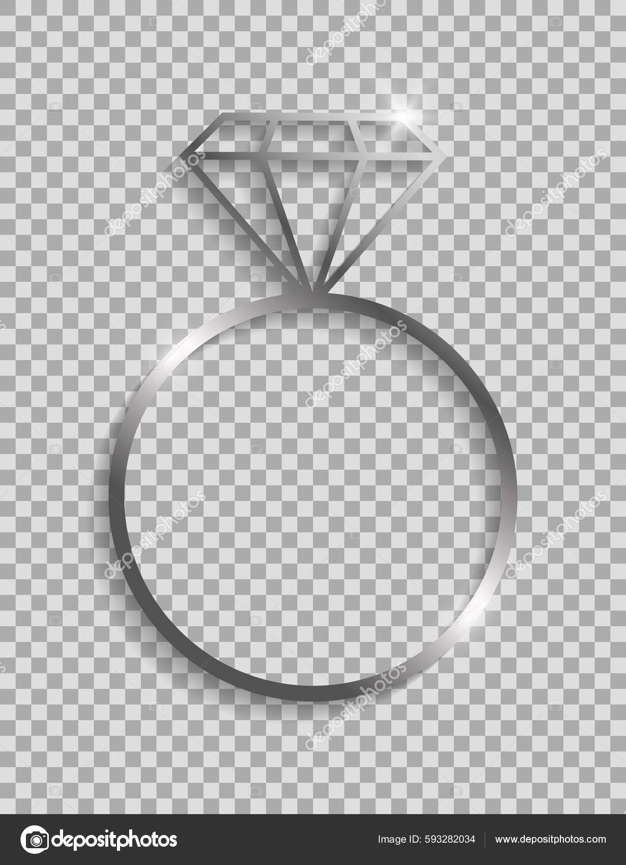 Silver Wedding Ring Shadows Highlights Isolated Transparent Background ...