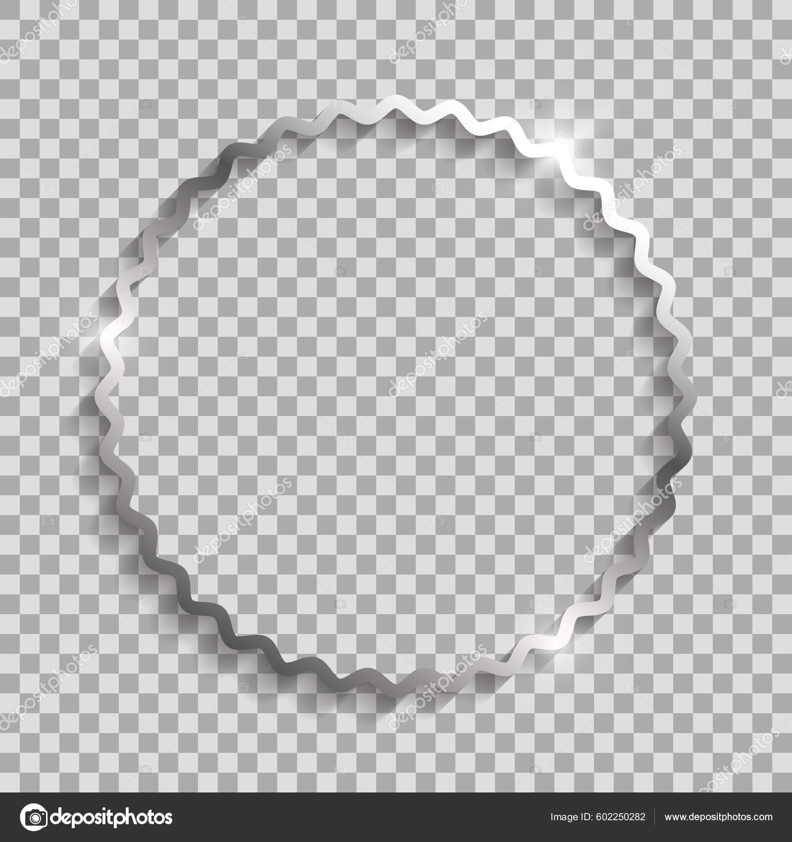 Silver Circle Frame Waves Shadows Highlights Isolated Transparent ...