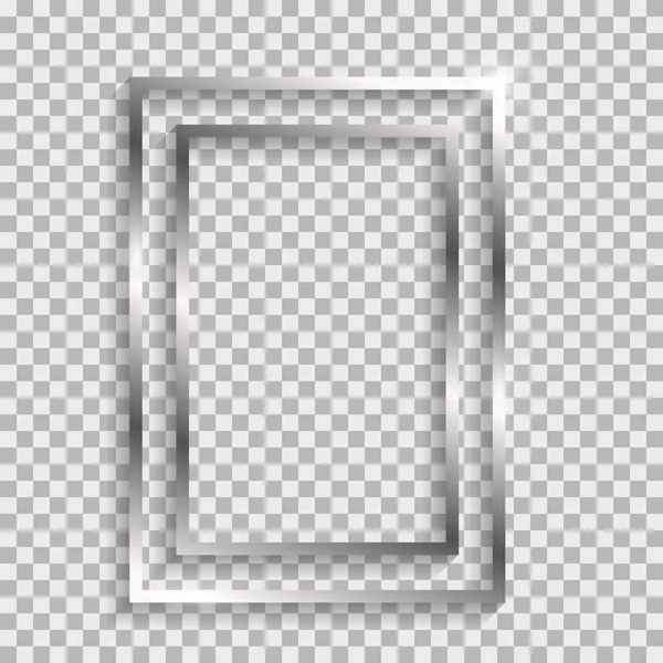 Silver Rectangle Frame Shadows Highlights Isolated Transparent ...