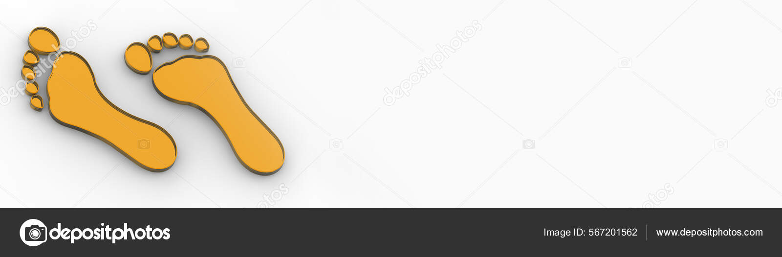 Two Brown Glass Bare Footprints Bare Footprint Close Banner Insertion ...