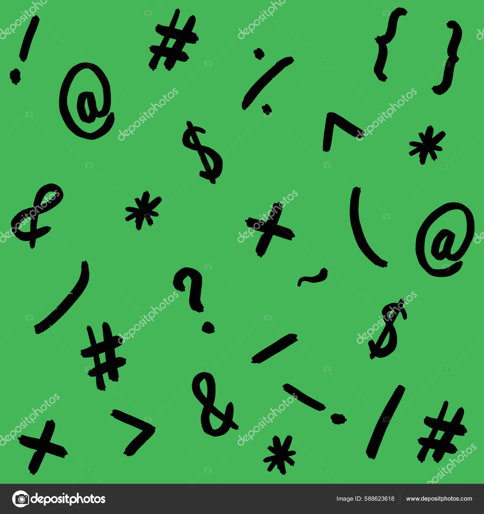 Patrón Con Imagen Los Símbolos Del Teclado Marcas Puntuación Plantilla ...