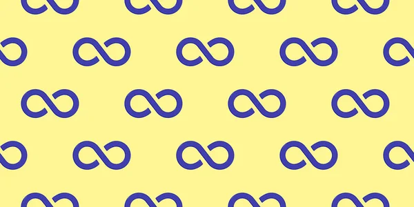 pattern. Infinity sign is blue, isolated on yellow background. Symbol ...