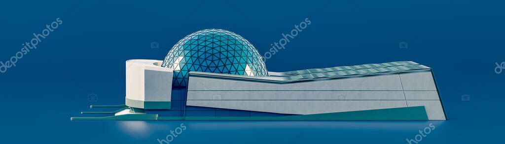 Centro comercial futurista. Modelo arquitectónico de centro comercial ...