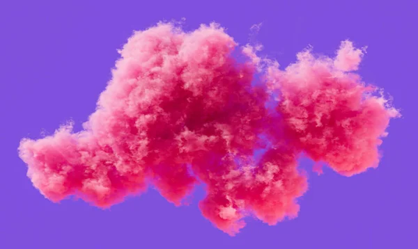 Single pink cloud formation, romantic soft cloud, 3d rendering ...