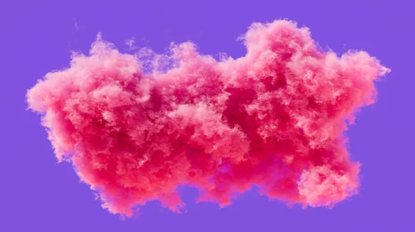 Single pink cloud formation, romantic soft cloud, 3d rendering ...