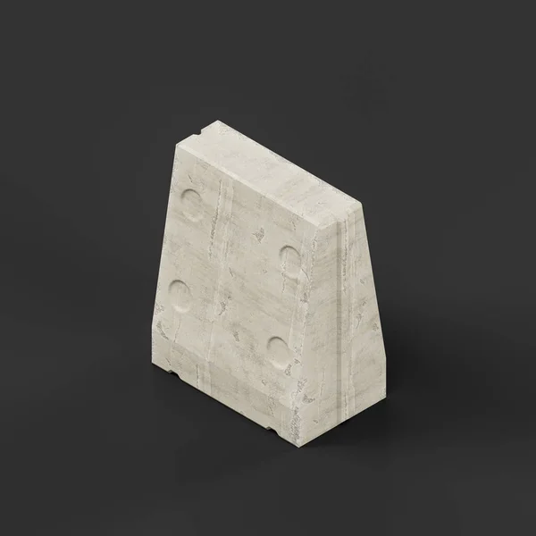Isometric View Isolated Concrete Wall Block Interlocking Barrier Wall ...