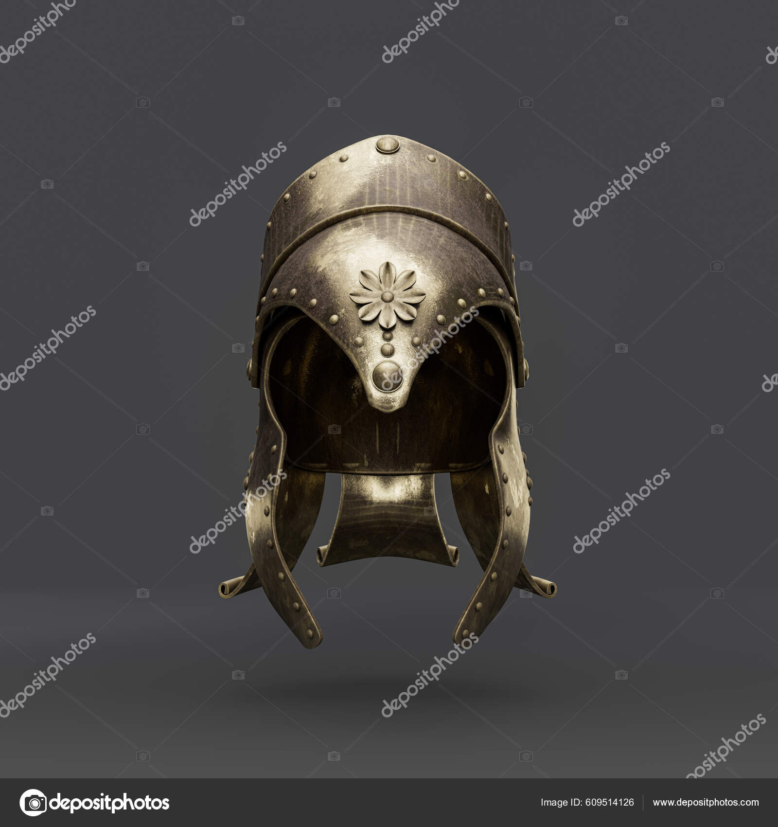 Medieval Knight Helmet Profile