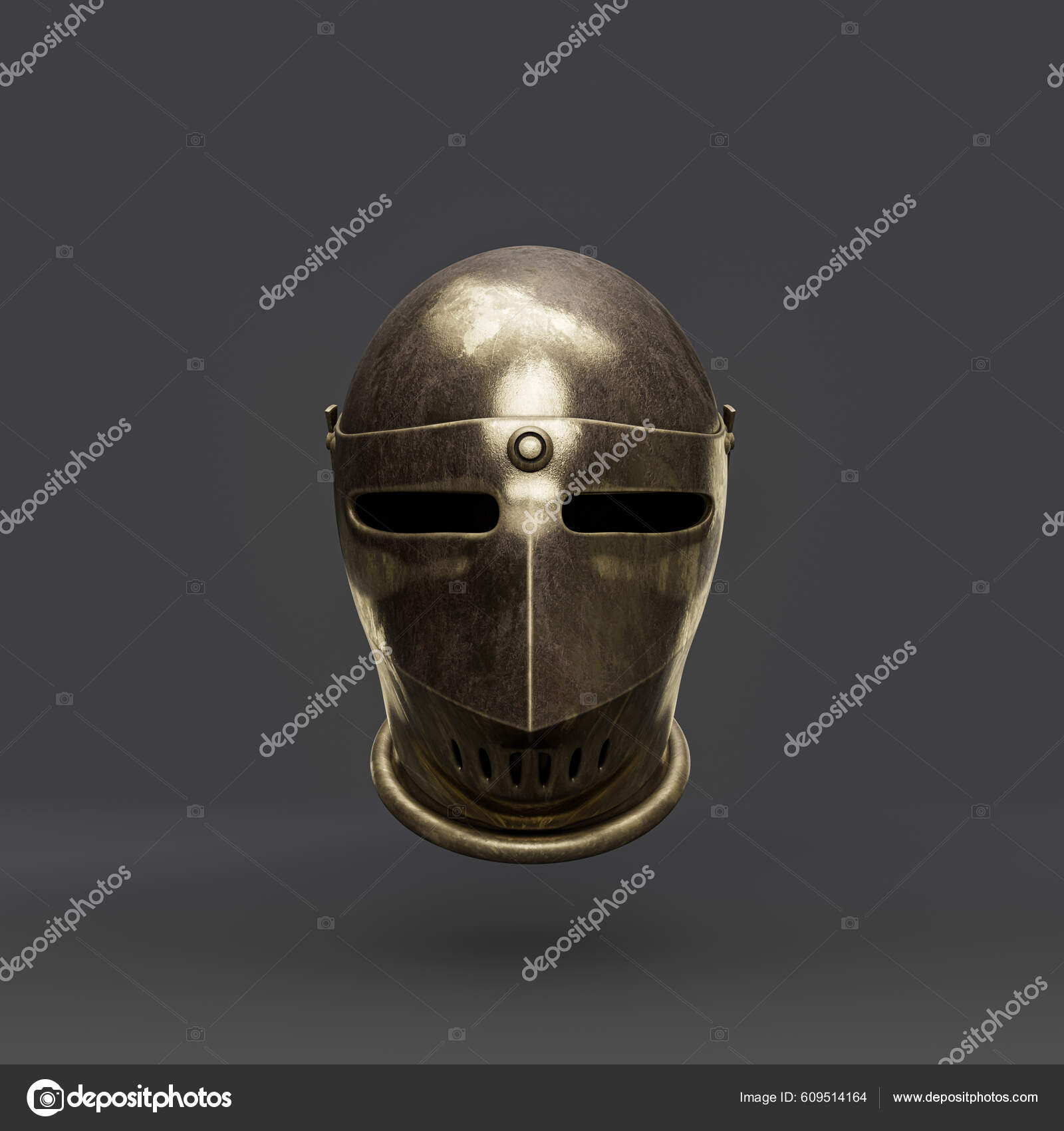 Medieval Helmets Front View
