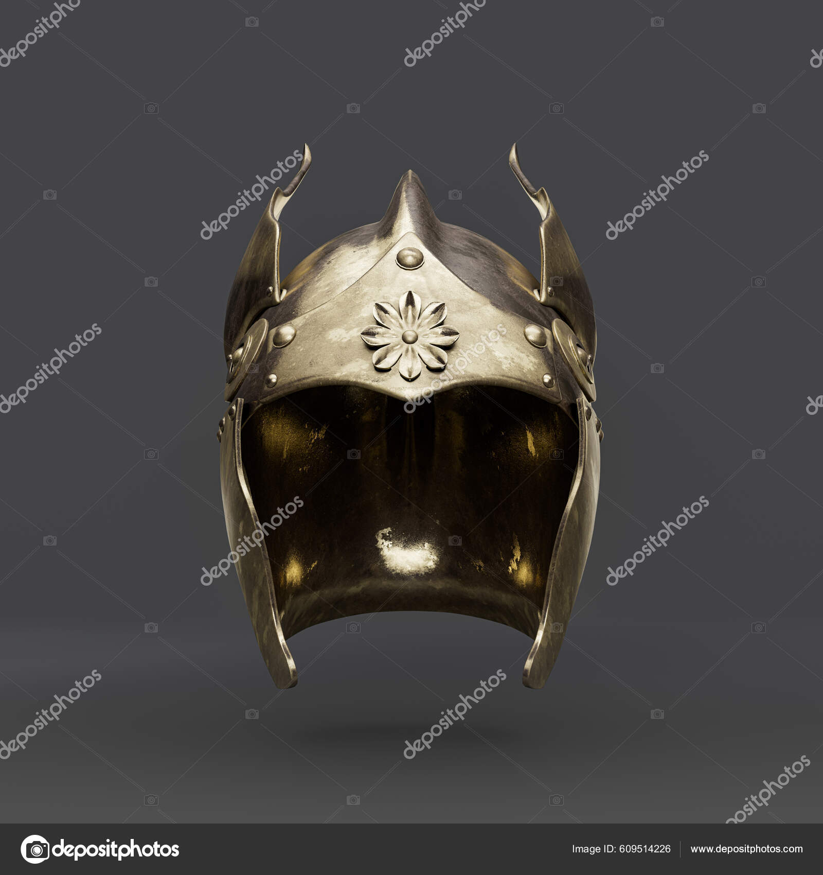 Ancient Roman Helmets Front View