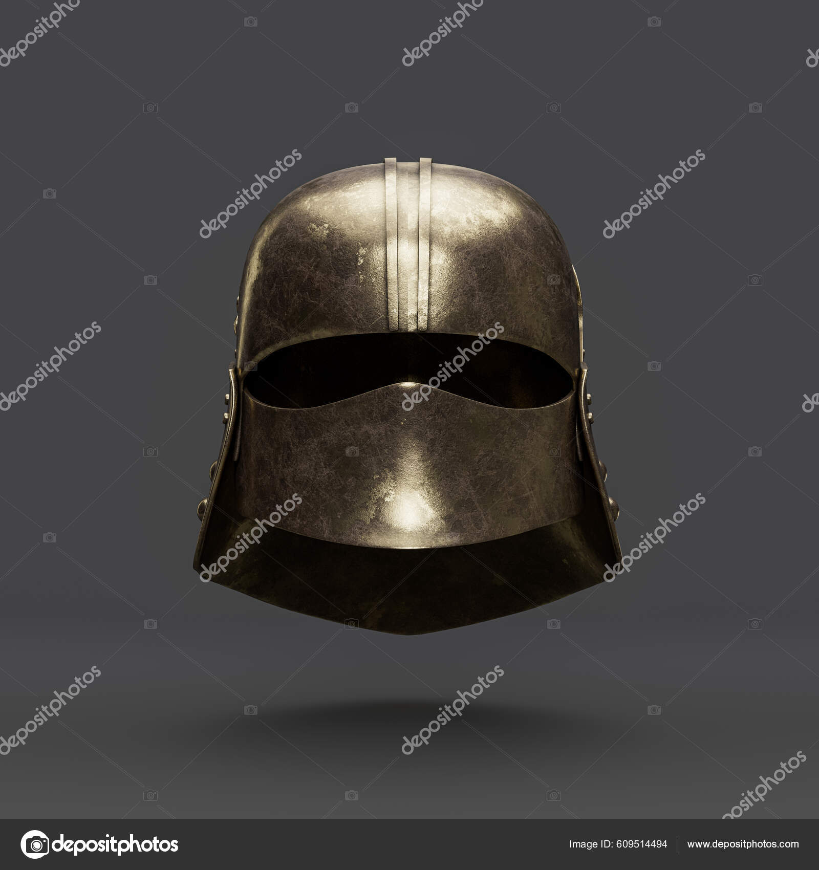 Medieval Helmets Front View
