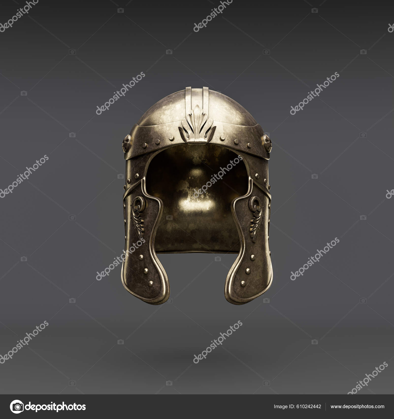 Medieval Helmets Front View