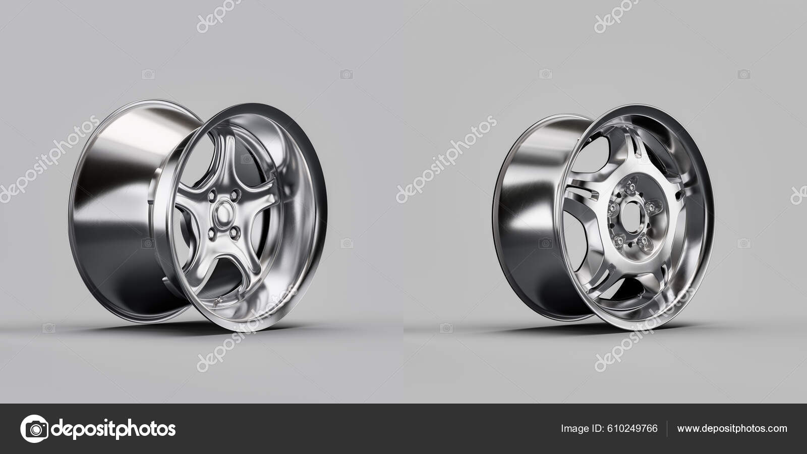 Shiny Silver Metallic Alloy Aluminum Car Rims Isolated White Background ...